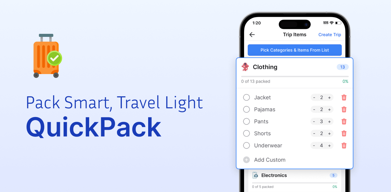 QuickPack - Smart Travel Packing List App